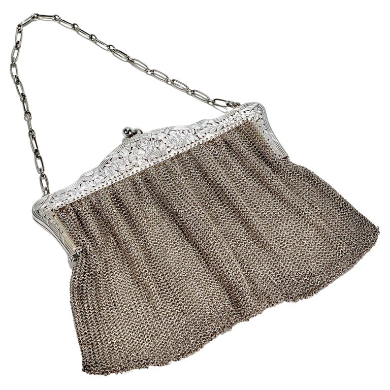 Antique Art Deco Sterling Silver Mesh Purse or Evening Bag at 1stDibs