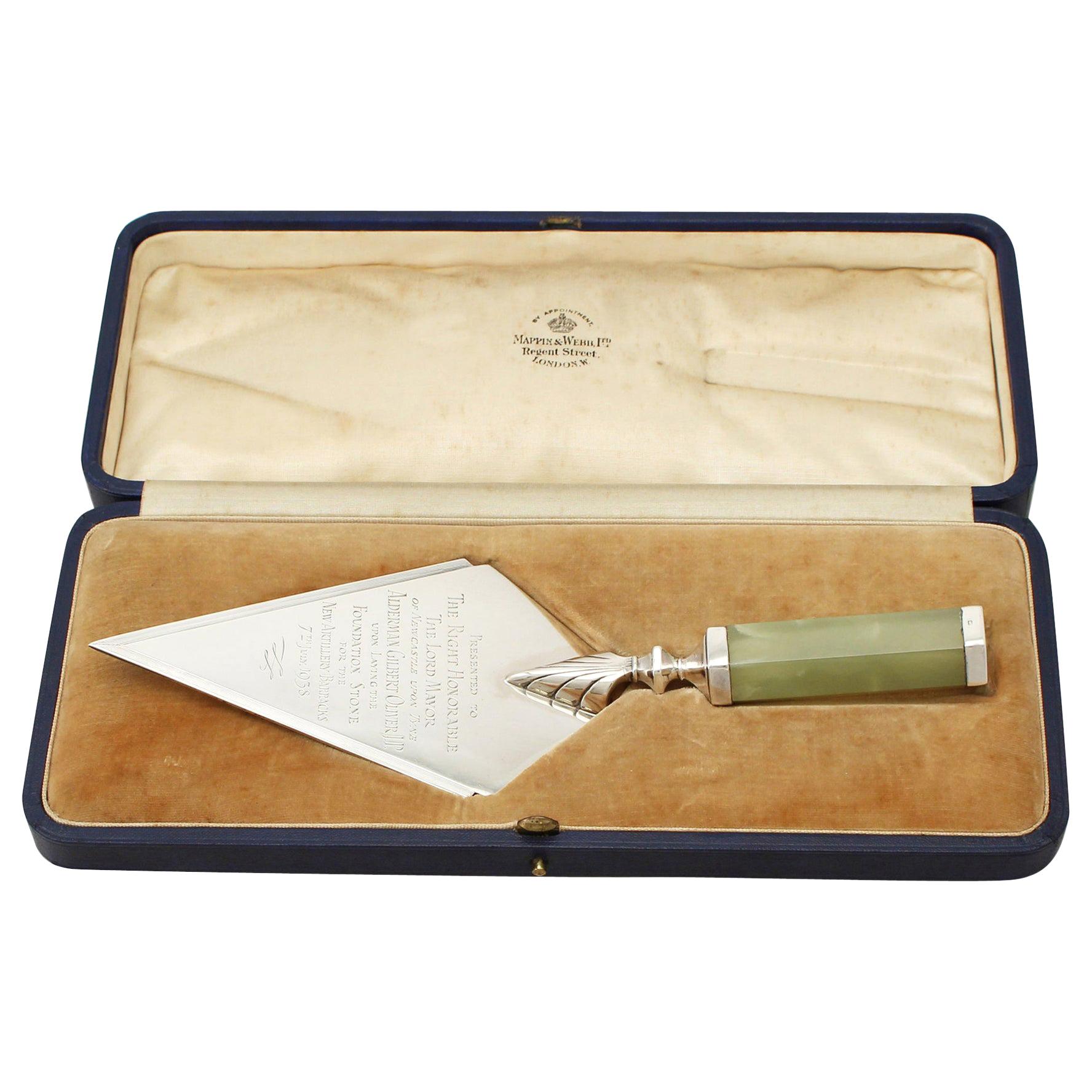English Silver 19th Century Bone Handled Presentation Trowel For Sale ...