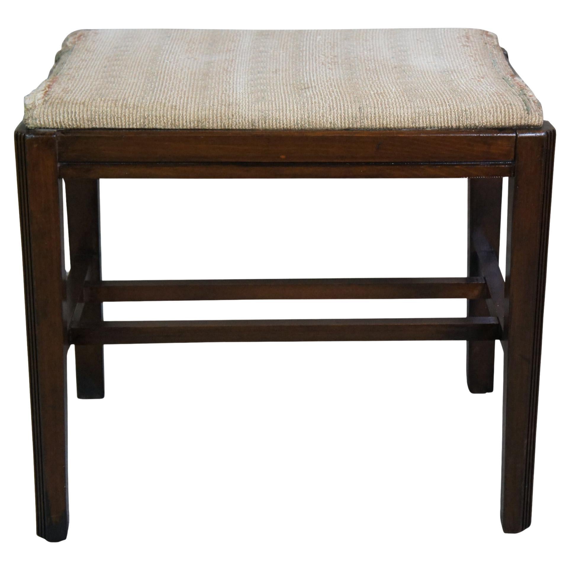 Victorian Mahogany and Leather Gout Stool Foot Rest at 1stDibs