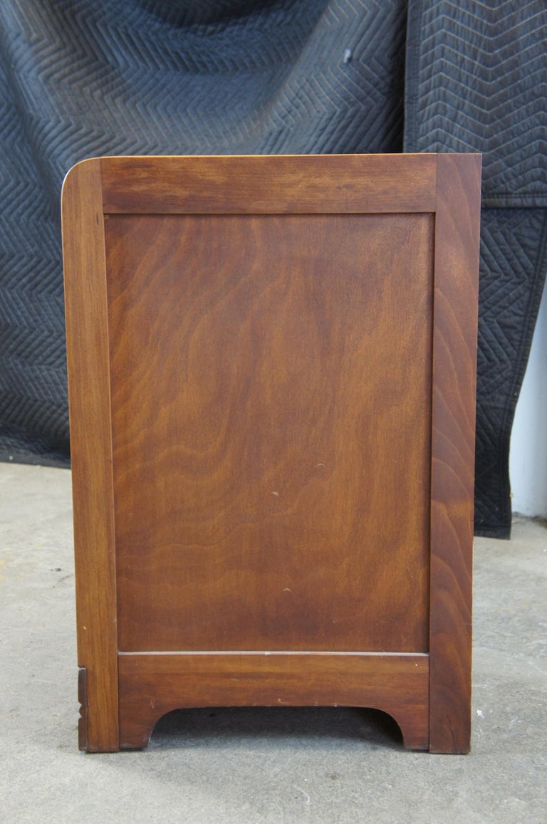 Antique Art Deco Walnut Waterfall Kneehole Writing Desk Vanity Dressing ...