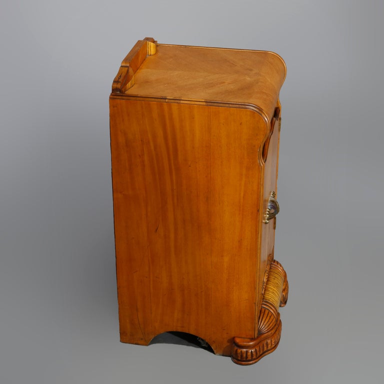 Antique Art Deco Waterfall Satinwood and Mahogany Stand and Sunburst ...