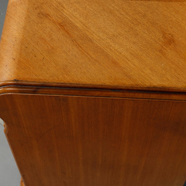 Antique Art Deco Waterfall Satinwood and Mahogany Stand and Sunburst ...