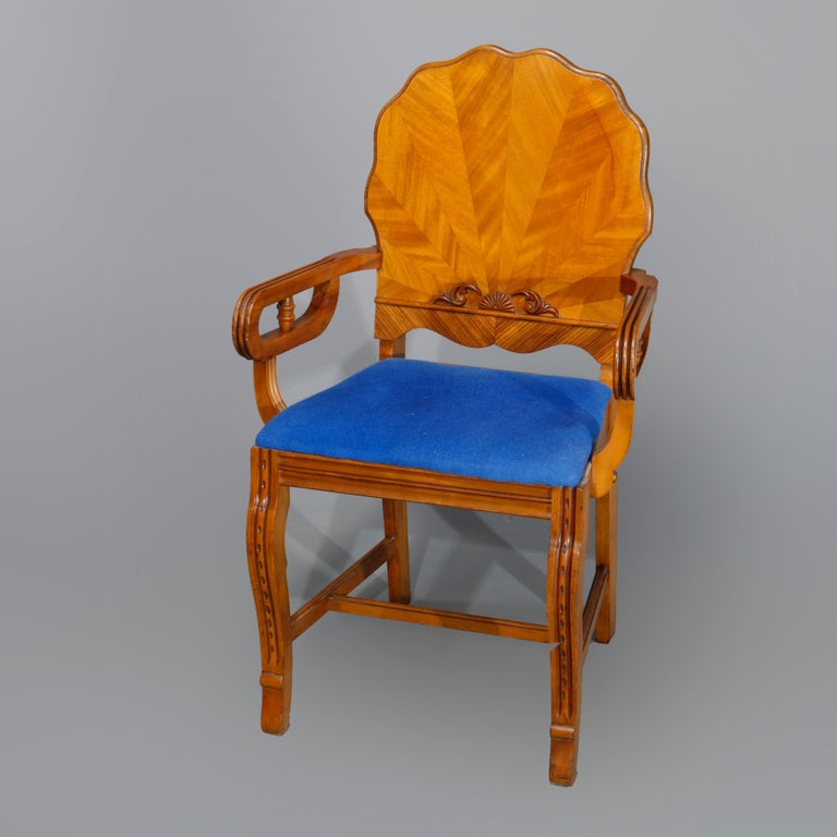 Antique Art Deco Waterfall Satinwood and Mahogany Stand and Sunburst ...