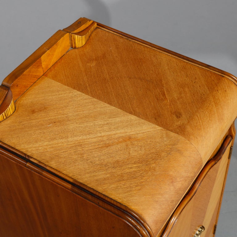 Antique Art Deco Waterfall Satinwood and Mahogany Stand and Sunburst ...
