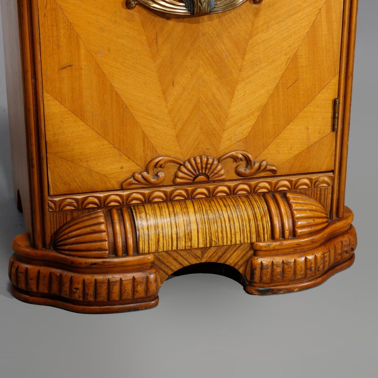 Antique Art Deco Waterfall Satinwood and Mahogany Stand and Sunburst ...