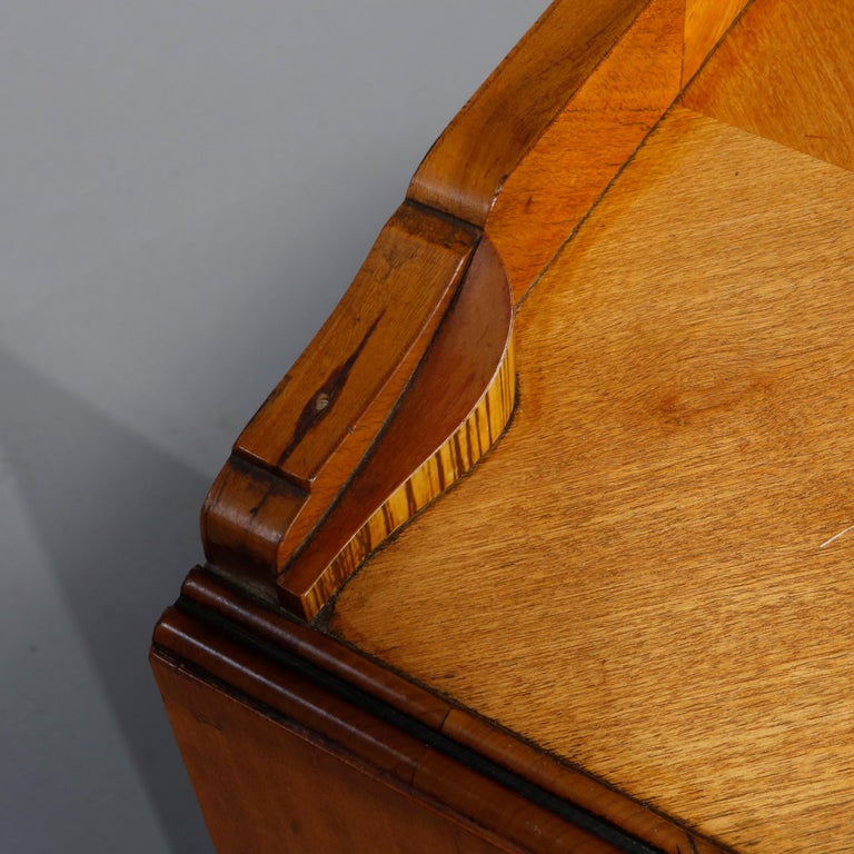 Antique Art Deco Waterfall Satinwood and Mahogany Stand and Sunburst ...