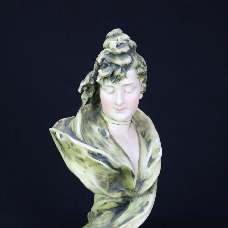 Antique Art Nouveau Amphora Porcelain Portrait Bust of a Woman, Circa ...