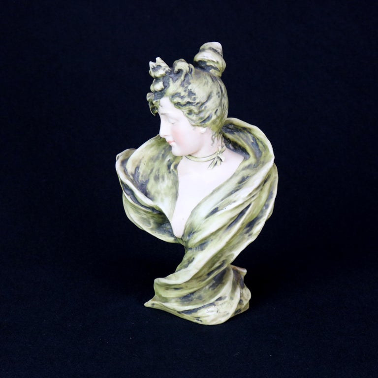 Antique Art Nouveau Amphora Porcelain Portrait Bust of a Woman, Circa ...