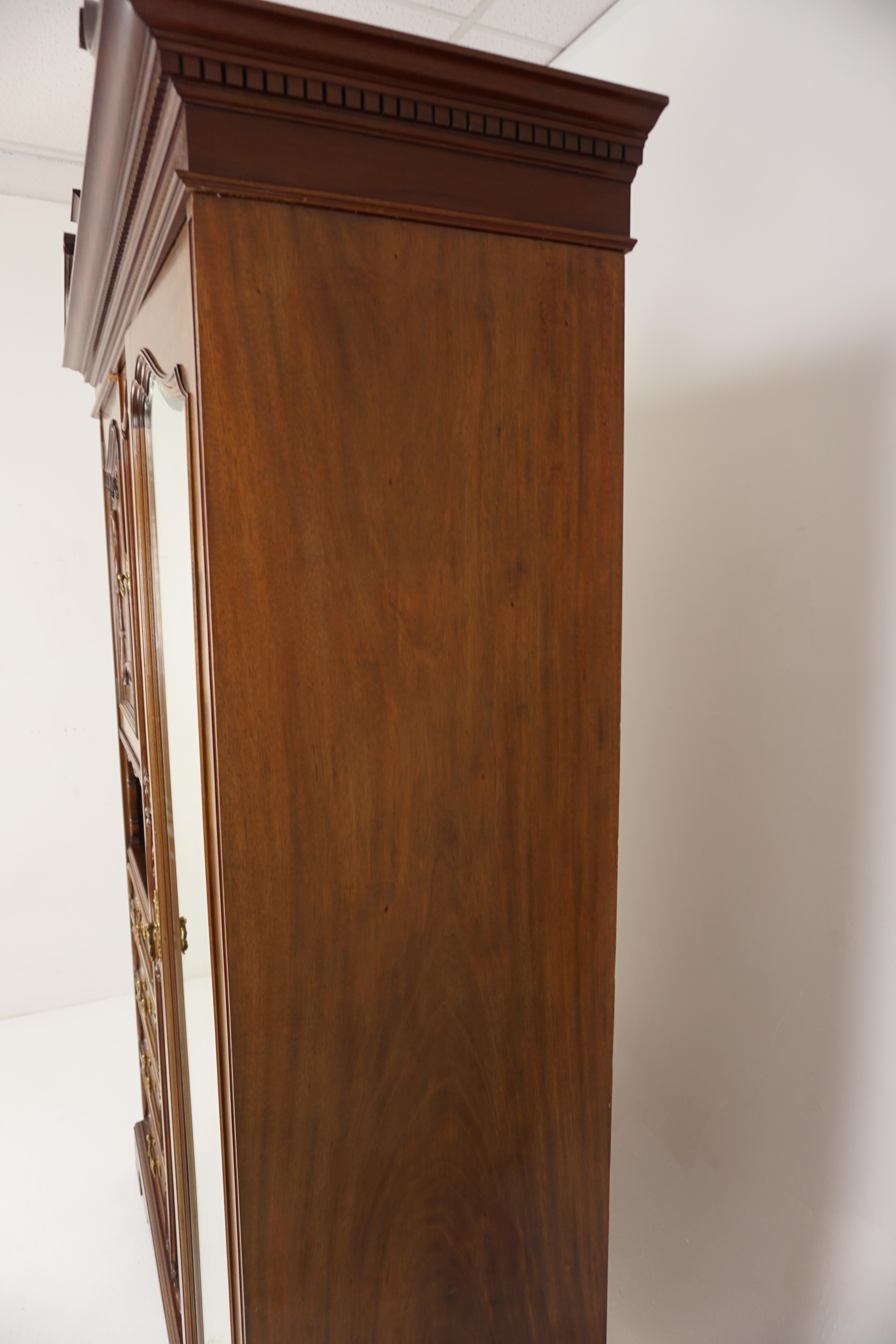 Antique Art Nouveau Compactum Armoire, Wardrobe Closet, Scotland 1890 ...