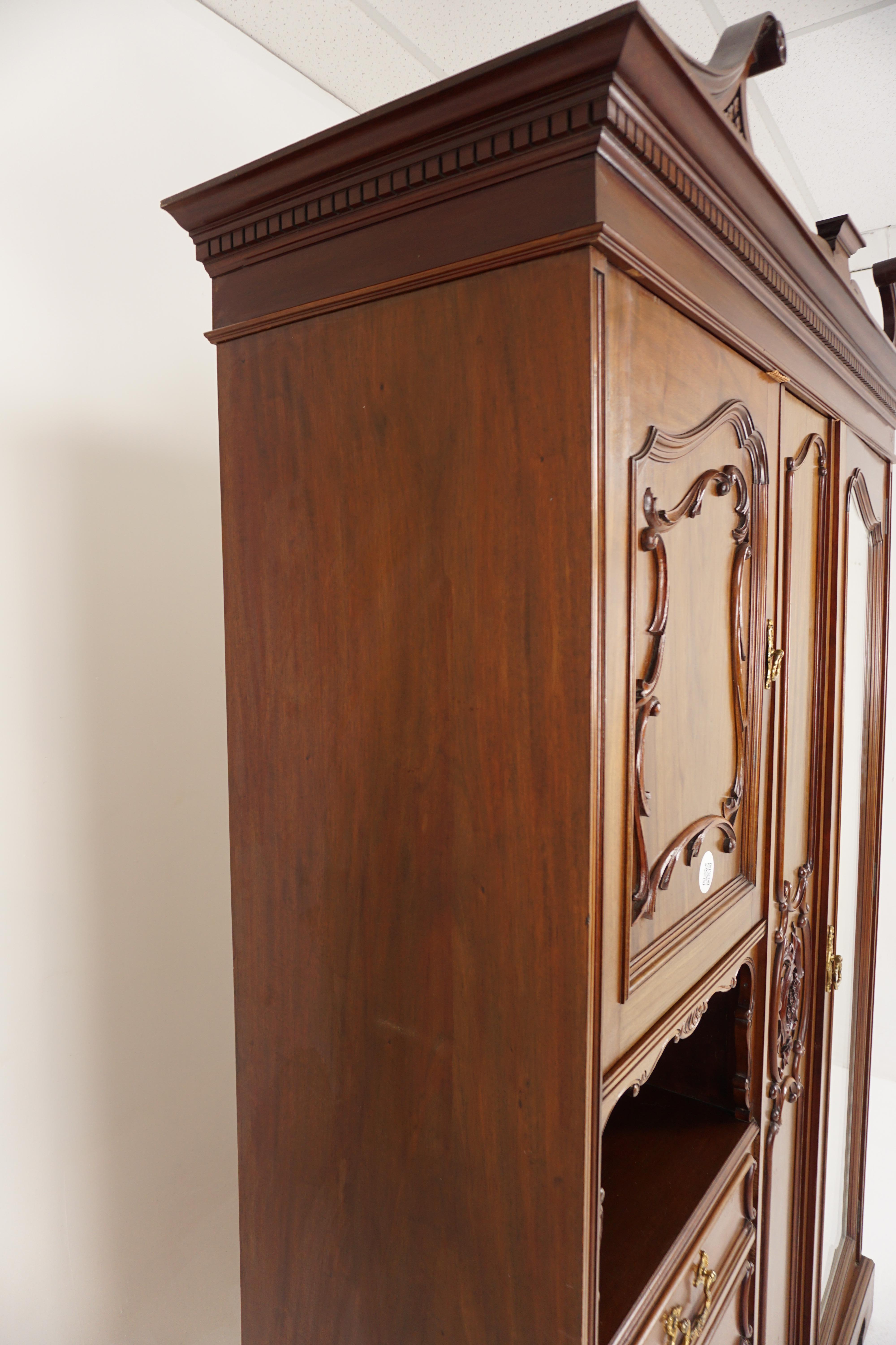 Antique Art Nouveau Compactum Armoire, Wardrobe Closet, Scotland 1890 ...