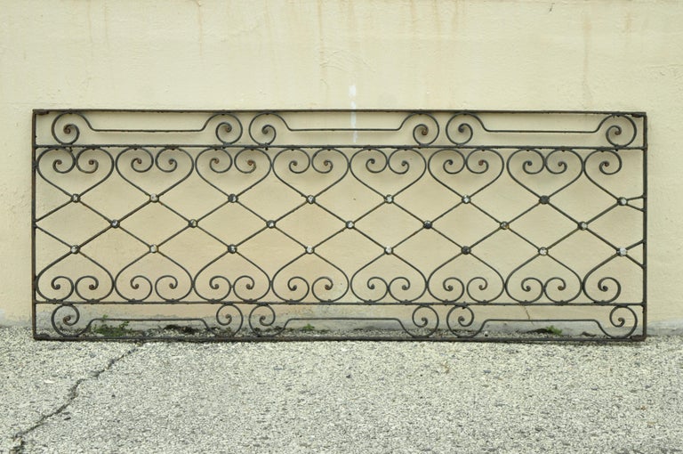 Antique Art Nouveau French Style Wrought Iron Scrolling Scrollwork Gate ...