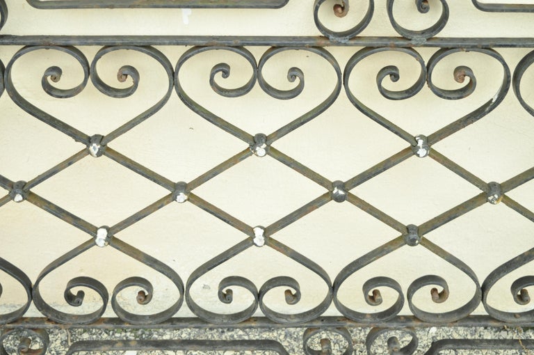 Antique Art Nouveau French Style Wrought Iron Scrolling Scrollwork Gate ...