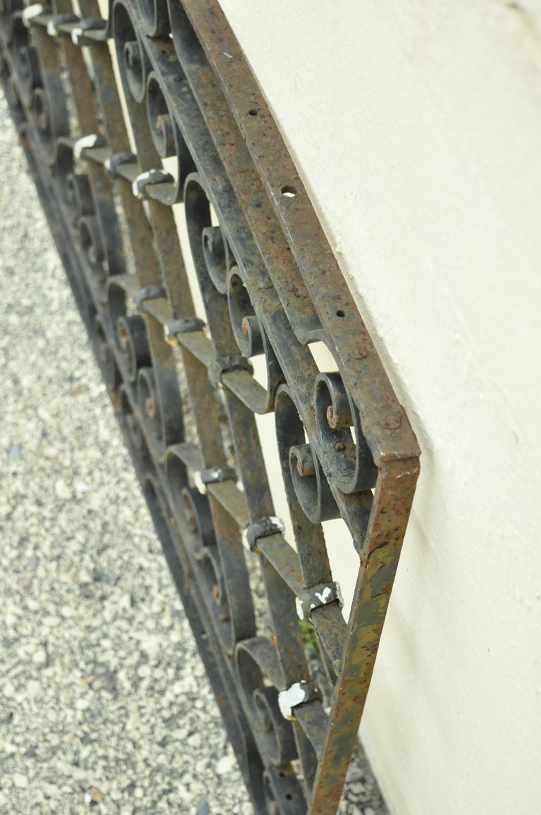 Antique Art Nouveau French Style Wrought Iron Scrolling Scrollwork Gate ...
