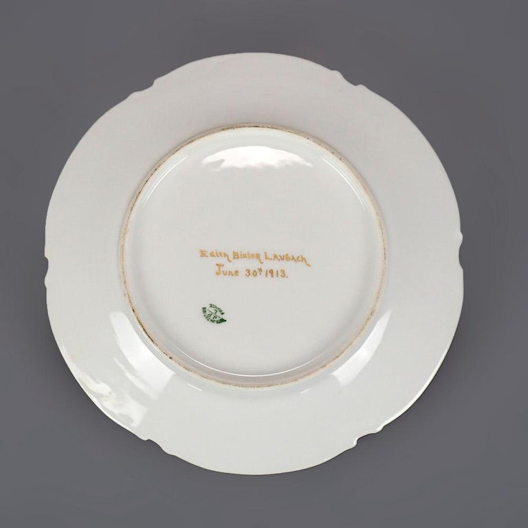 Antique Art Nouveau JPL Porcelain Portrait Plate, Edith Bixler Laubach ...