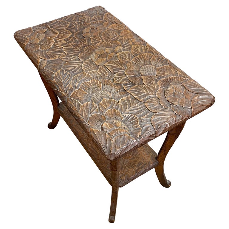 Antique Art Nouveau Liberty and Co Japanese Hand Carved Side Table For ...