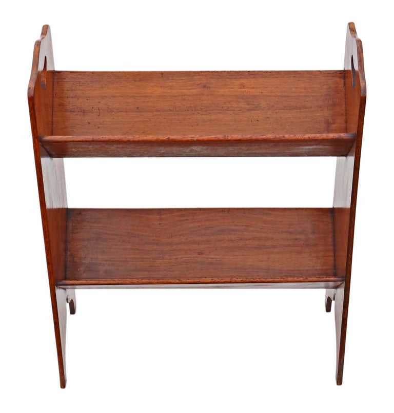 Antique Art Nouveau Mahogany Bookcase Book Trough Stand For Sale at 1stDibs