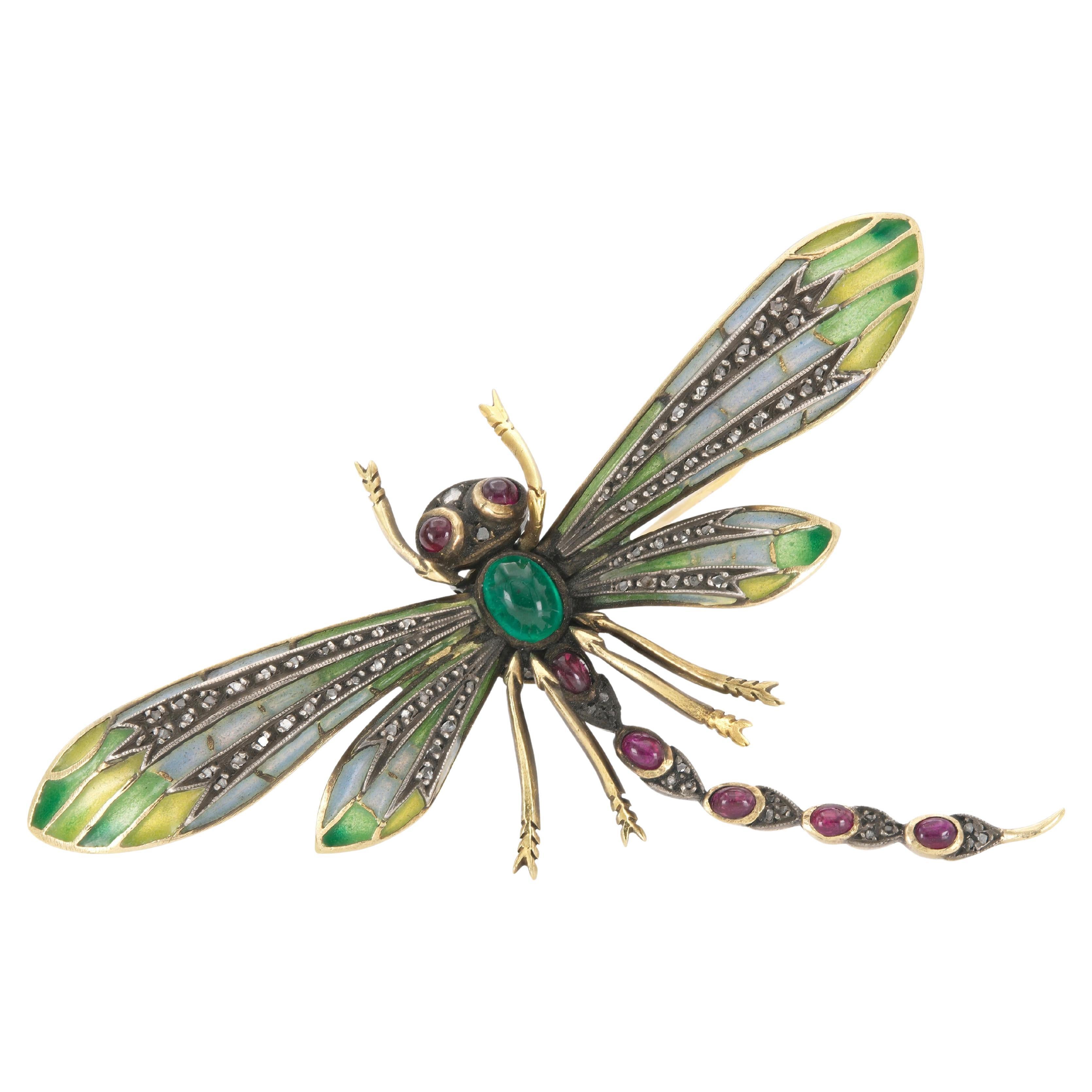 Heinrich Levinger Art Nouveau Plique-a-Jour Silver Brooch, circa 1902 ...
