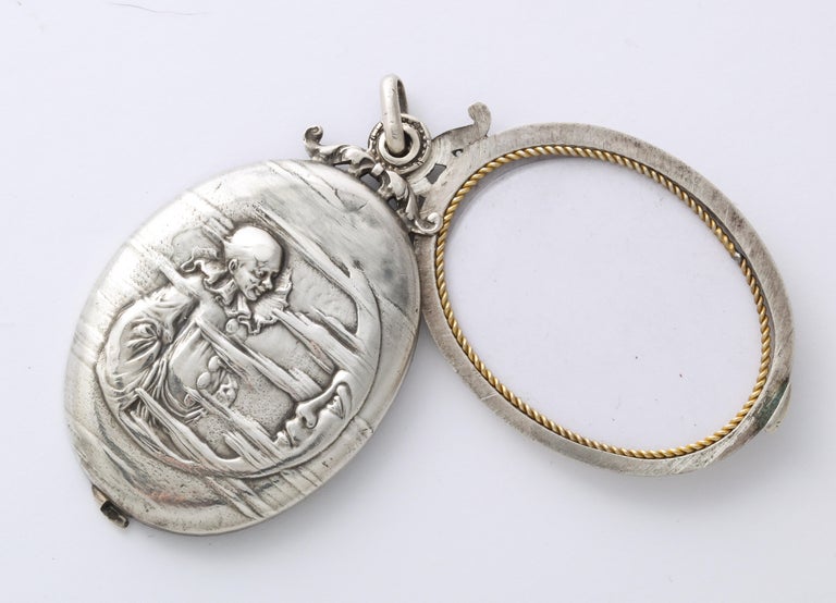 DAntique Art Nouveau Rare French Silver Locket at 1stDibs