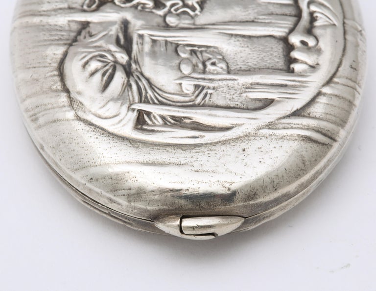 DAntique Art Nouveau Rare French Silver Locket at 1stDibs
