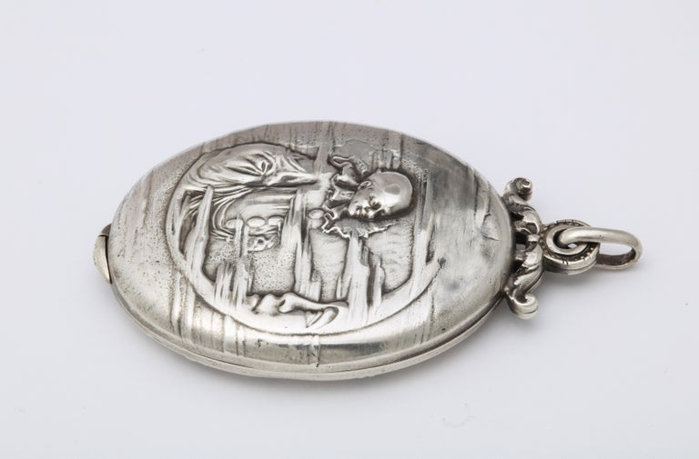 DAntique Art Nouveau Rare French Silver Locket at 1stDibs