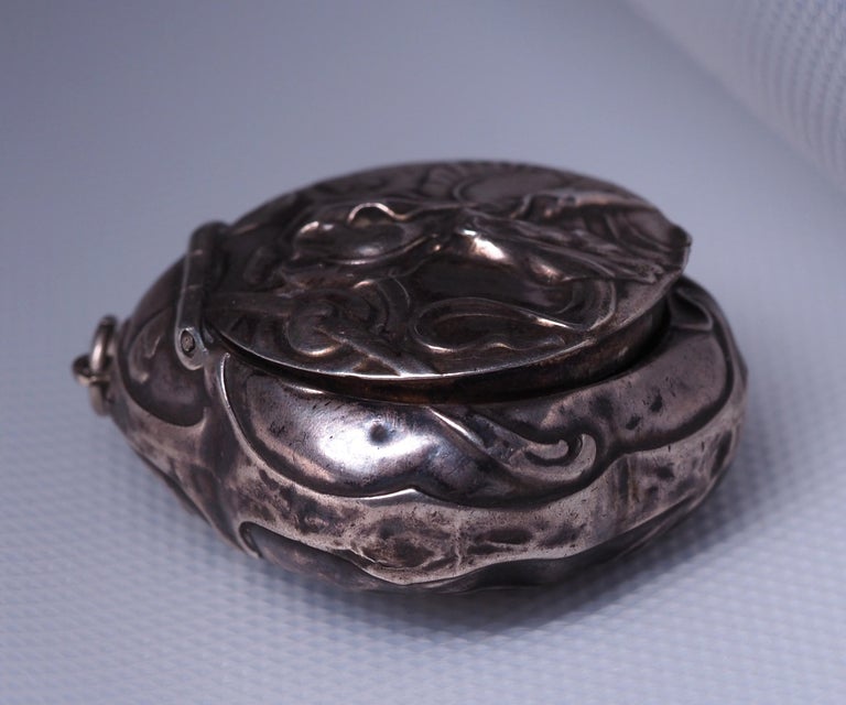 Iris Antique Art Nouveau Silver Locket Mirror French Jewelry 1900 For ...