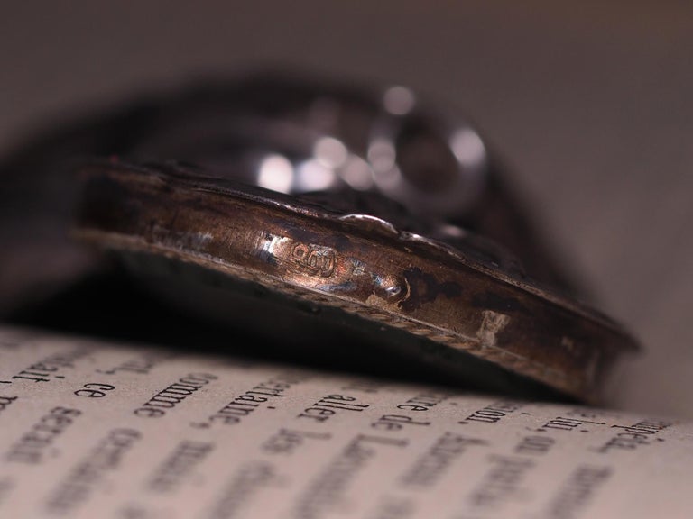 Iris Antique Art Nouveau Silver Locket Mirror French Jewelry 1900 For ...