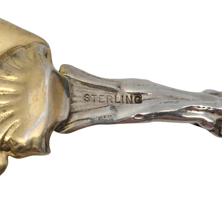 Antique Art Nouveau Sterling Silver Fish Server with Gold Wash Blade ...