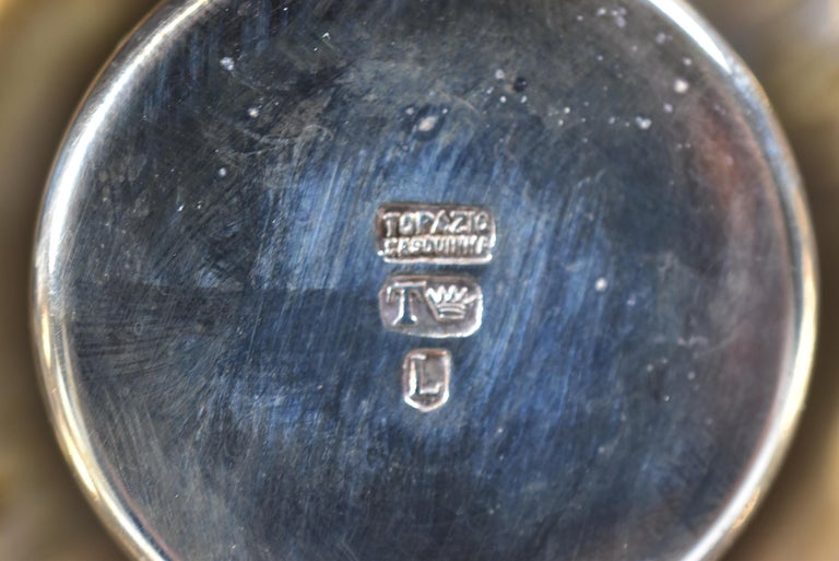 Antique Art Nouveau Topazio Silver Plate and Cut Glass Pitcher Caraffe ...