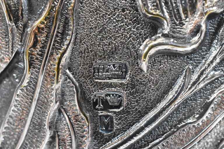 Antique Art Nouveau Topazio Silver Plate and Etched Glass Carafe ...