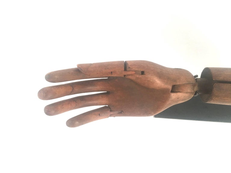 Antique Articulated Wood Artist's Hand and Arm Model at 1stDibs