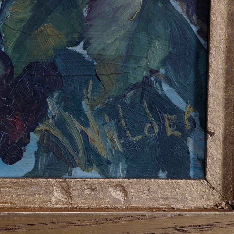 Artist Signed Wild Roses Oil on Canvas Floral Still Life, Wilder, 19th ...