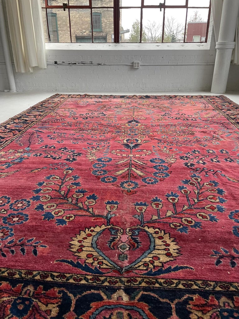 Antique Artistic and Moody Arabesque Lilihan Sarouk Rug, circa 1930's ...