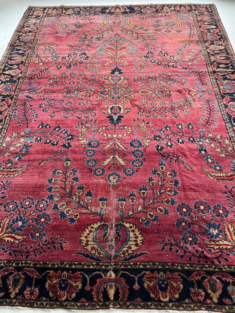 Antique Artistic and Moody Arabesque Lilihan Sarouk Rug, circa 1930's ...