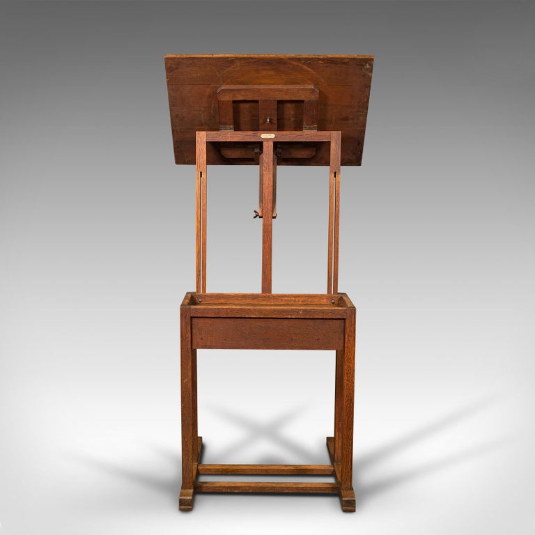 Antique Artist's Easel, English, Oak, Adjustable, Rest, Lectern ...