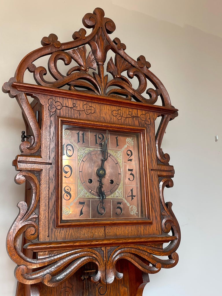 Antique Gothic Revival Wall Clock w. Trefoil, Holy Light and Butterfly ...