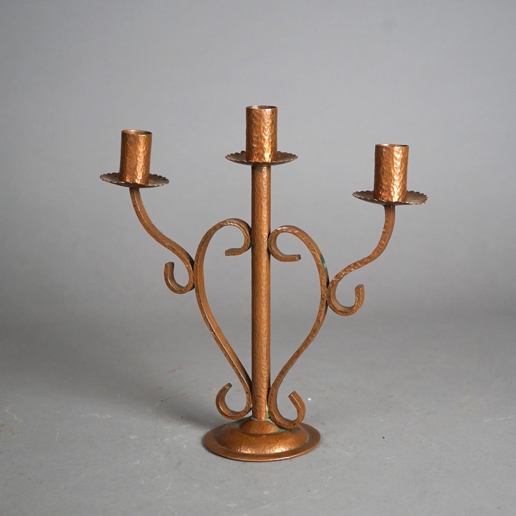 Antique Arts And Crafts Hammered Candelabra by Avalon C1910 For Sale at ...