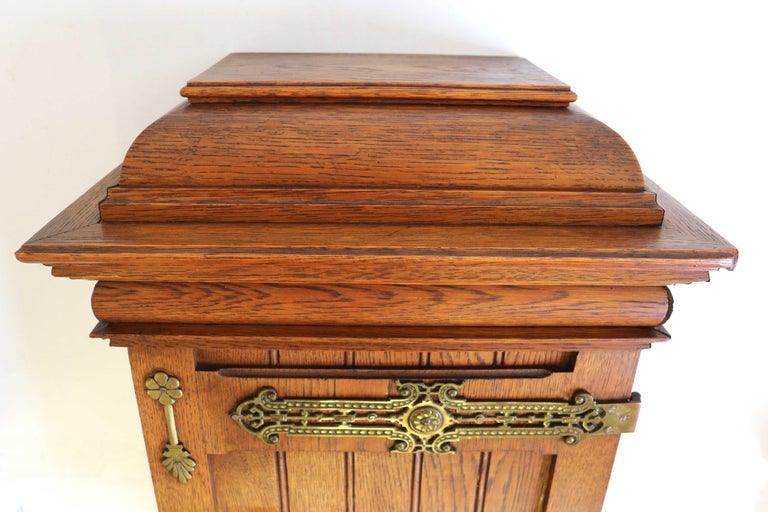 Antique Arts and Crafts Hand Carved Small Wall Cabinet European Oak ...