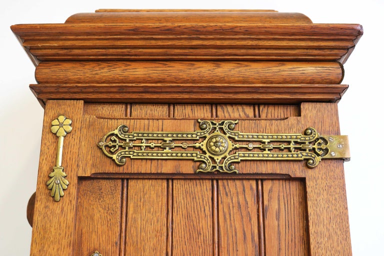 Antique Arts and Crafts Hand Carved Small Wall Cabinet European Oak ...