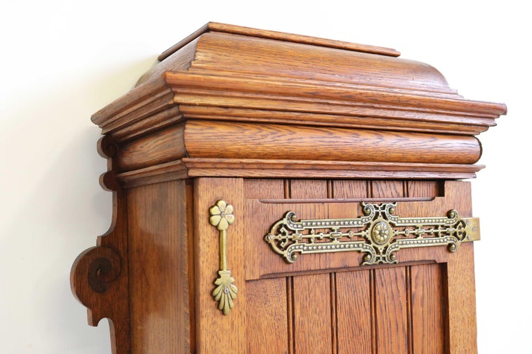Antique Arts and Crafts Hand Carved Small Wall Cabinet European Oak ...
