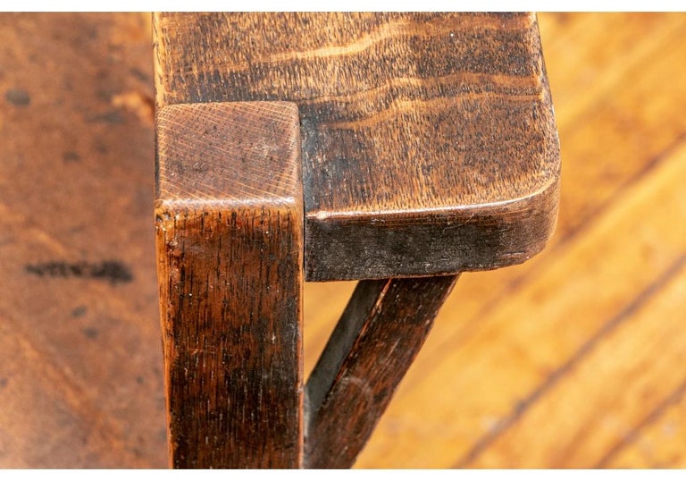 Antique Arts and Crafts Leather Upholstered Rocker For Sale at 1stDibs