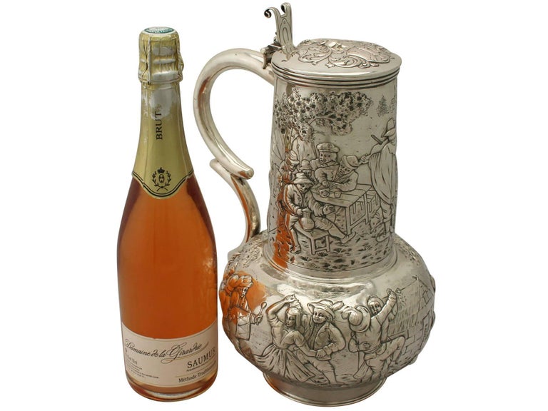 Antique Arts and Crafts Style German Silver Flagon For Sale at 1stDibs ...