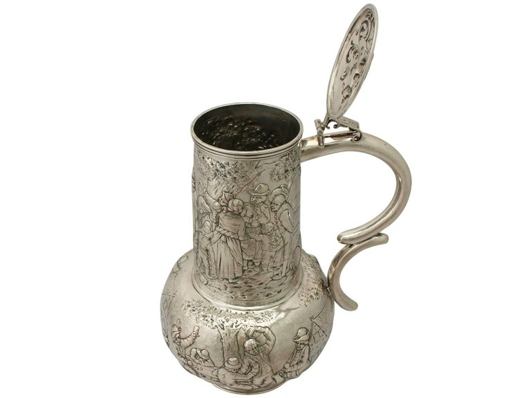 Antique Arts and Crafts Style German Silver Flagon For Sale at 1stDibs ...