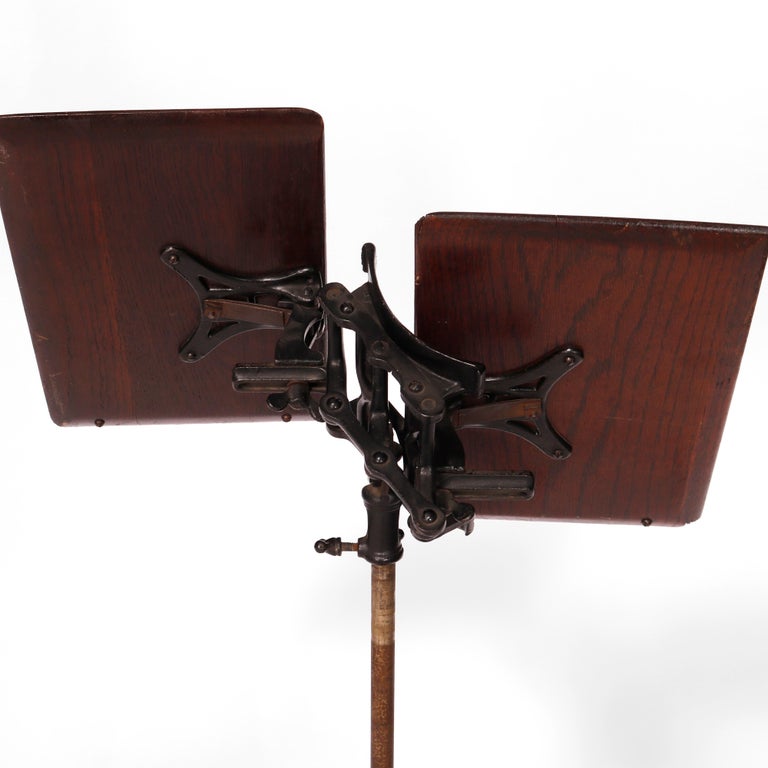 Antique Arts and Crafts Columbia Oak and Cast Iron Library Dictionary ...