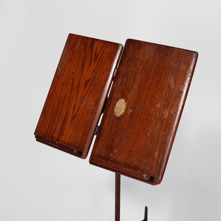 Antique Arts and Crafts Columbia Oak and Cast Iron Library Dictionary ...