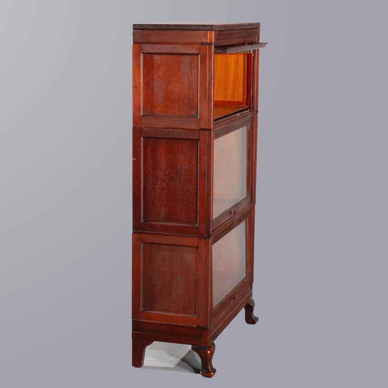 Antique Arts and Crafts Diminutive Mahogany Macey 3 Stack Barrister ...