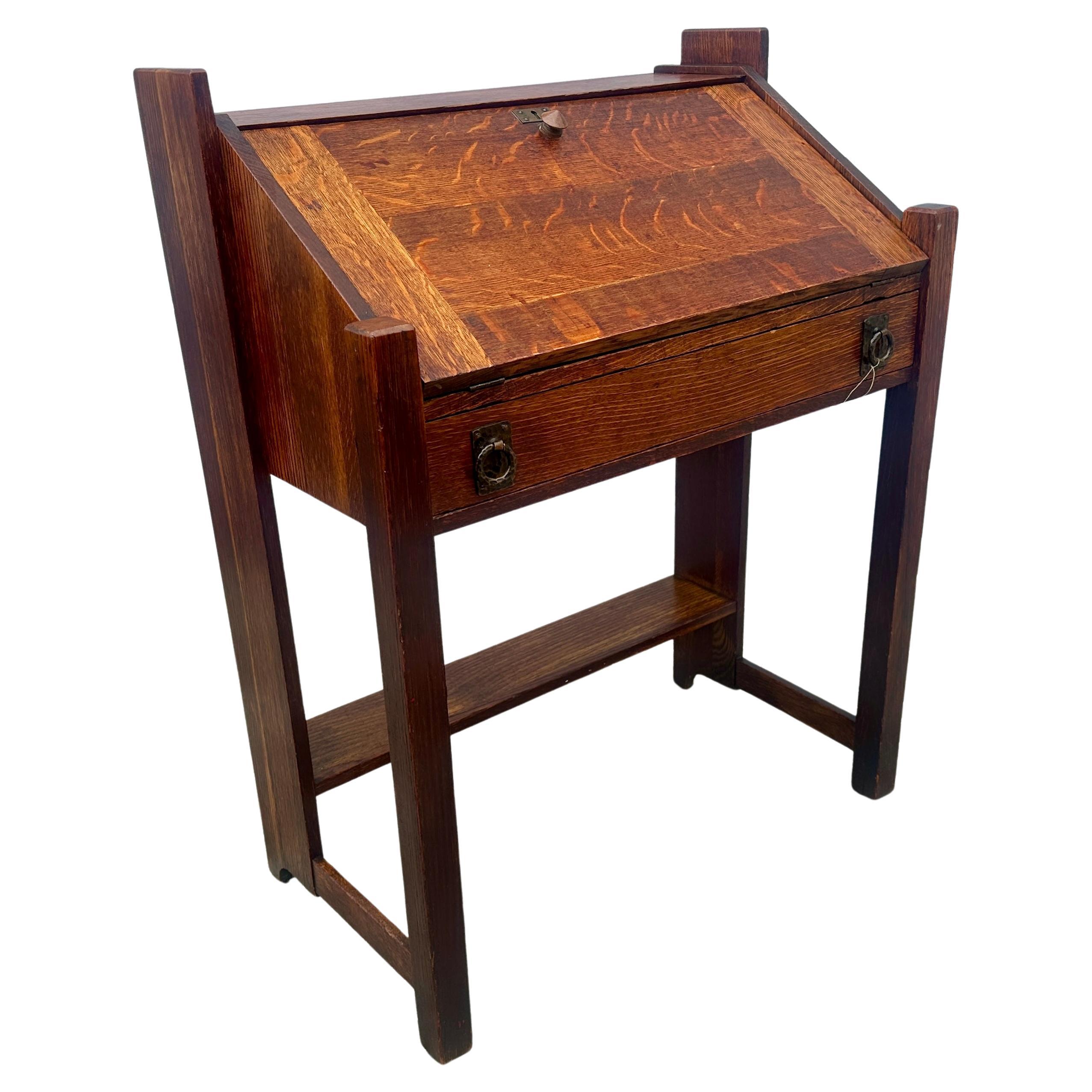 Lifetime Furniture Antique Mission Oak Arts and Crafts Desk or Library ...