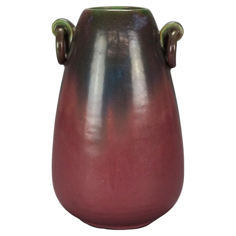 Antique Arts and Crafts Fulper Art Pottery Vase with Ring Handles Circa ...