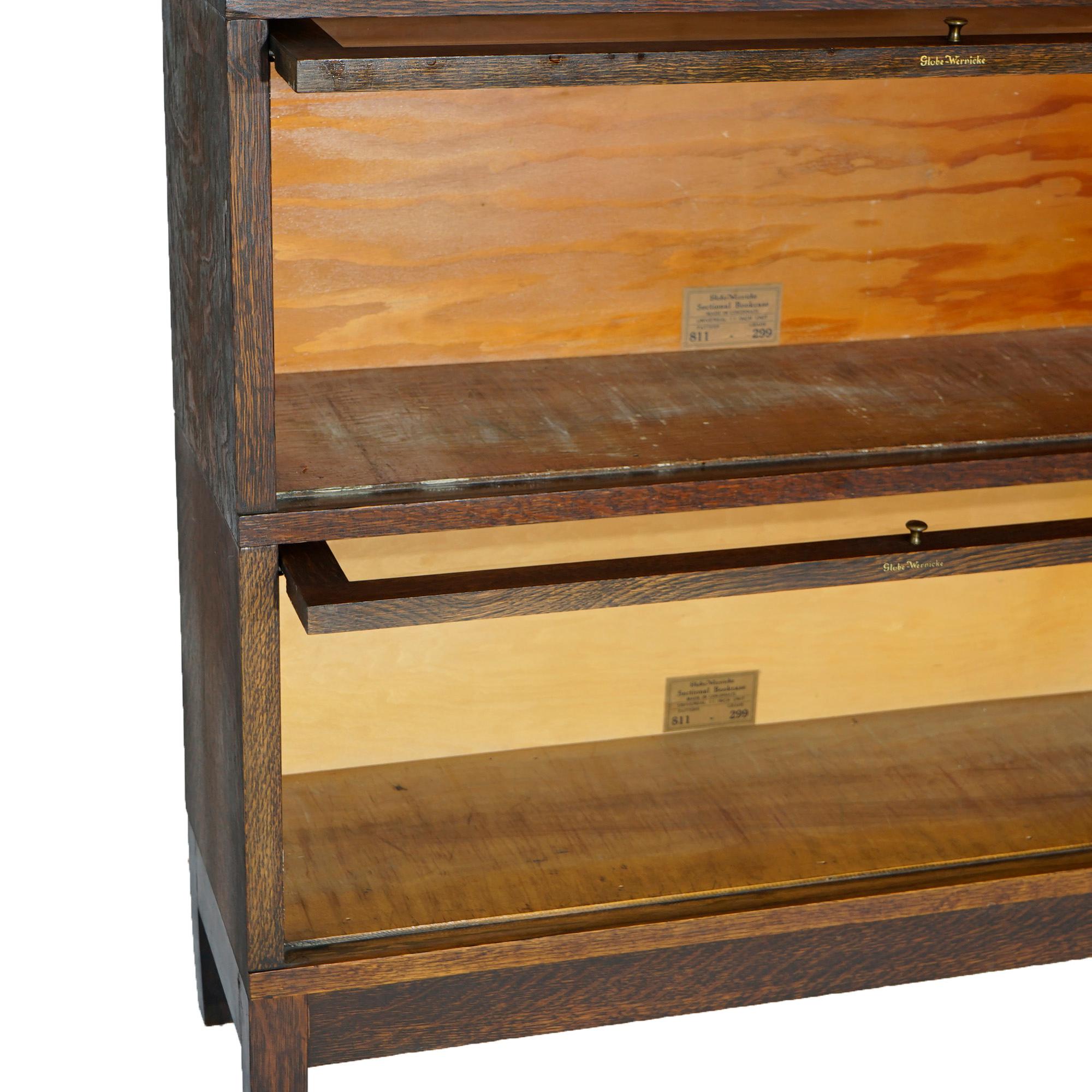 Antique Arts and Crafts Globe Wernicke Four Stack Oak Barrister Bookcase c1910 at 1stDibs ...