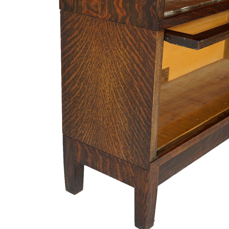 Antique Arts and Crafts Globe Wernicke Four Stack Oak Barrister Bookcase c1910 For Sale at 1stDibs