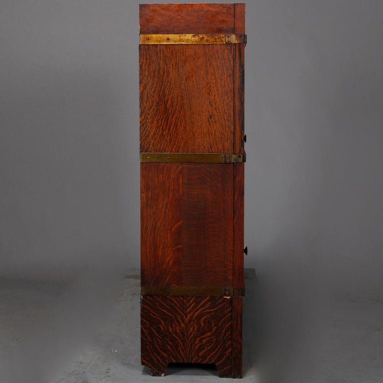 Antique Arts and Crafts Globe Wernicke Mission Oak Stack Barrister Bookcase at 1stDibs